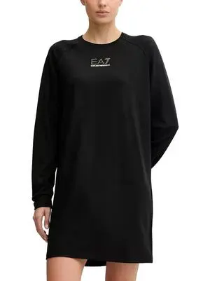 Emporio Armani Crew-neck Long-sleeve Dress - Black