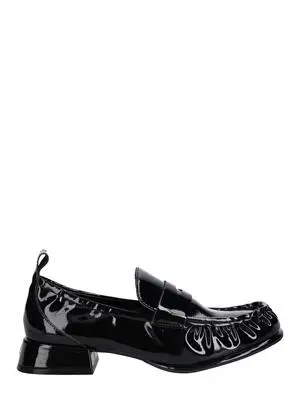 Hugo Ruffled-detail Loafers - Black