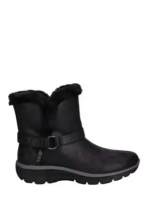 Sketchers Fur-trim Buckle Boots - Black