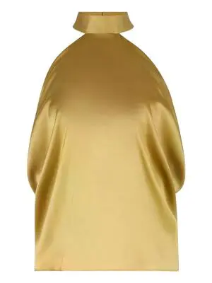 Nina Ricci Halterneck Satin Blouse - Gold