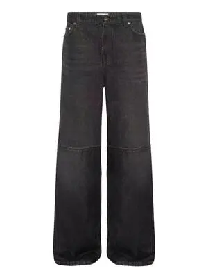 Jean Paul Gaultier Cut-out Detail Cotton Jeans - Black