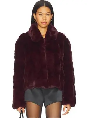 Bardot Sylvie Zip Faux Fur Jacket - Burgundy