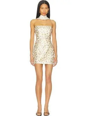 Majorelle Cheyenne Mini Dress - Gold & Ivory