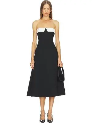 LOBA Natalie Midi Dress - Black & Ivory