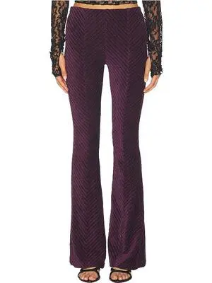 Free People Penny Pull-on Velvet Pants - Vintage Grape
