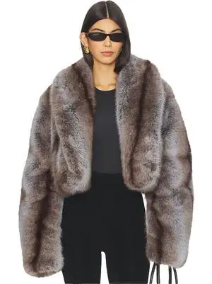 AFRM Faux Fur Cropped Coat