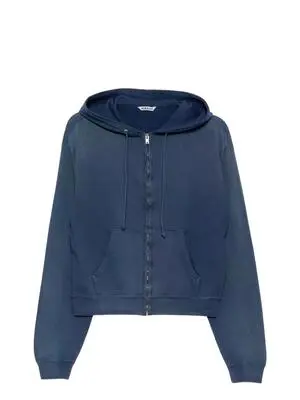 Auralee Pima-cotton Dyed Zip Hoodie - Blue
