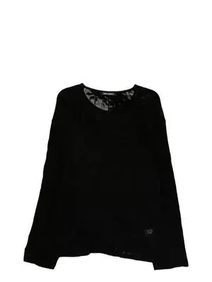 Our Legacy Floral-jacquard U-neck Top - Black