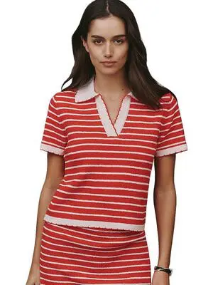 English Factory Striped Short-sleeve Top - Red Stripe