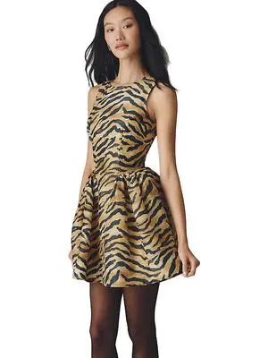 Hunter Bell Layne Linen Silk Mini Dress - Tiger