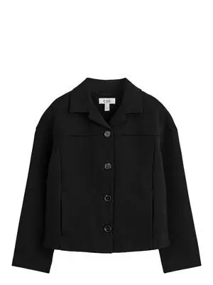 Cos Boxy Jersey Jacket - Black