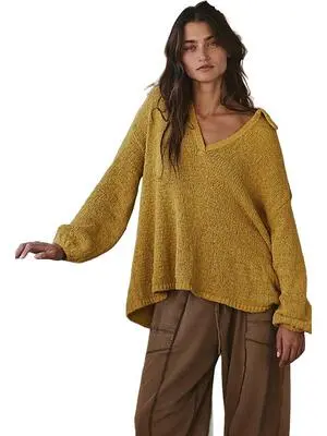Free People Ren Sweater Pullover - Golden Palm