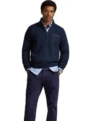 Ralph Lauren Quarter-zip Mockneck Sweater - Worth Navy