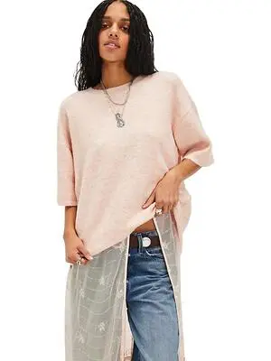 Free People Margot Softspun Sweater Tee - Crystal Rose