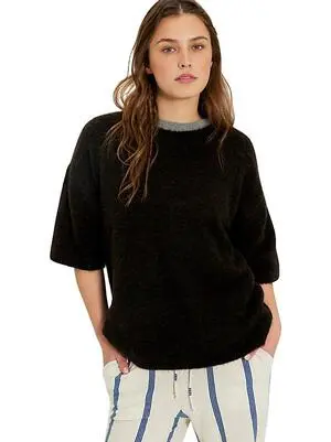 Free People Margot Softspun Sweater Tee - Espresso Melange