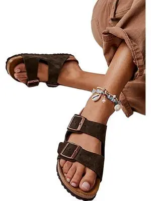 BIRKENSTOCK Arizona Soft Footbed Sandals - Mocha Suede
