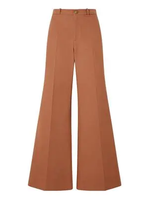 Chloé Organic Cotton Wide-leg Pants - Brown