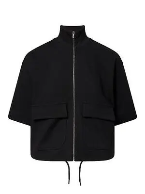 ME+EM Luxe Travel Layering Short-sleeves Jacket - Black