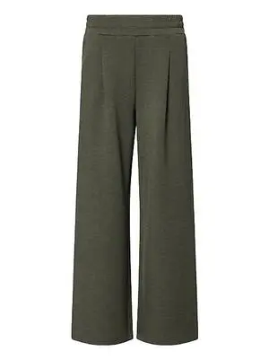 Varley Extra Wide-leg Jersey Trousers 29.5 - Olive Marl