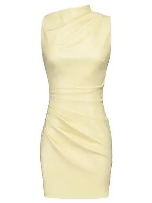 House Of Cb Maya Faux-leather Mini Dress - Butter Yellow