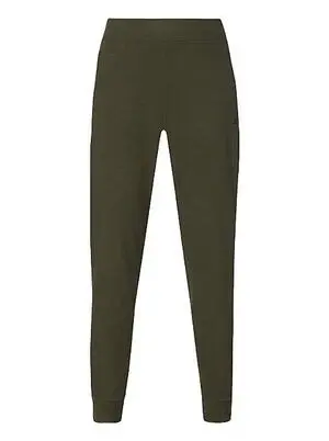 Sweaty Betty Luxe Fleece Stretch-cotton Jogging Bottoms - Nori Green
