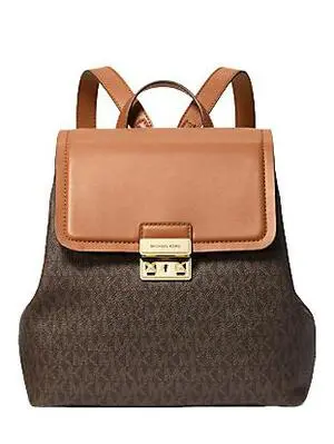 Michael Kors Tribeca Small Signature Logo Backpack Brown