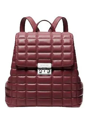 Michael Kors Tribeca Small Quilted Leather Backpack - Red