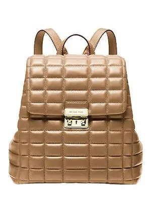 Michael Kors Tribeca Small Quilted Leather Backpack - Natural
