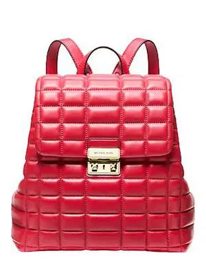 Michael Kors Tribeca Small Quilted Leather Backpack - Red