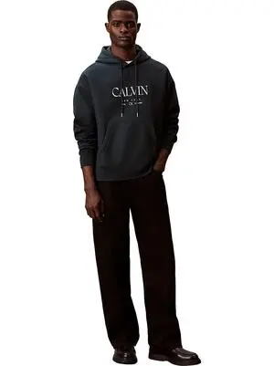 Calvin Klein Premium Fleece Logo Graphic Hoodie - Nurture Navy