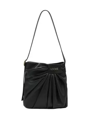 Loewe Draped Leather Tote Bag - Black