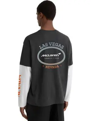 REISS X Mclaren F1 Team Woody Mclaren F1 Team Las Vegas T-shirt Fit - Black