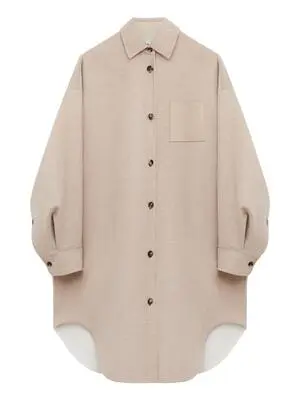 Loewe Wool-cashmere Collared Coat - Beige