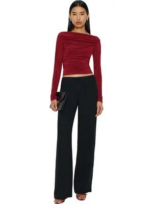 REFORMATION Berlin Knit Top Deep Red