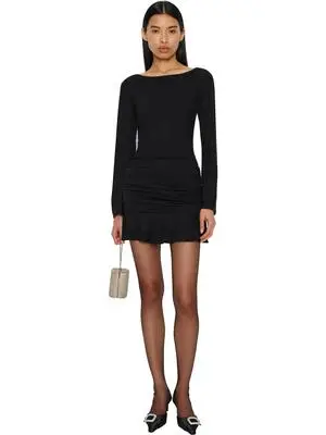 REFORMATION Brielle Knit Mini Dress Black