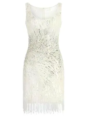 Jenny Packham Noella Sequined Mini Dress - Neutrals
