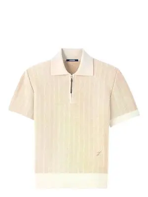 Jacquemus Gio Herringbone Polo Shirt - Neutrals