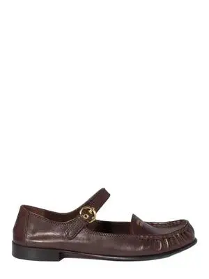 Miu Miu Strap-detail Leather Loafers - Brown