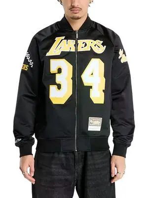 Mitchell & Ness Nba Los Angeles Lakers Shaquille O'neal Bomber Jacket - Black