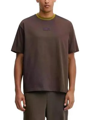 EA7 Contrast-trim T-shirt - Brown
