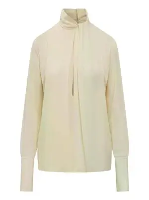 TOM FORD Long-sleeved Silk Blouse - Neutrals