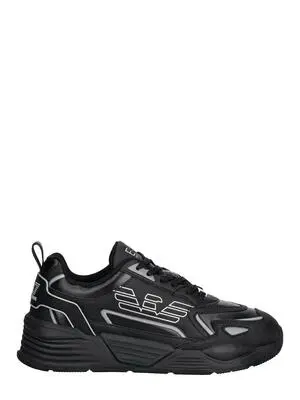 EA7 Logo Detail Sneakers - Black