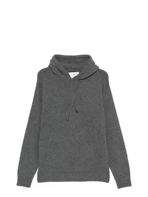 SEVEN GAUGE Ribbed-pocket Knit Hoodie - Grey