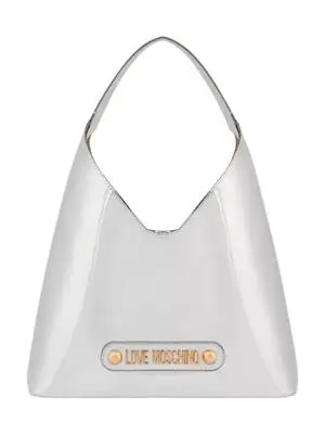 Moschino Logo Plaque Shoulder Bag - Grey
