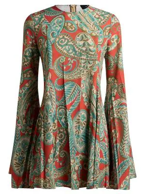 Etro Printed Flared-sleeve Mini Dress - Multi
