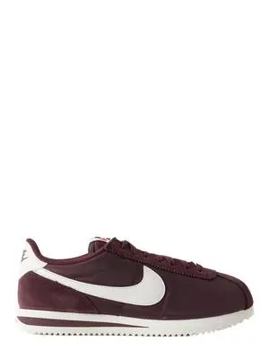 Nike Cortez Leather And Suede-trimmed Canvas Sneakers - Burgundy