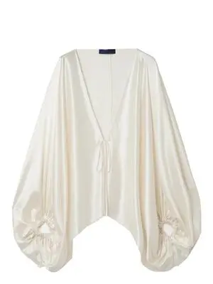Sharon Wauchob Oversized Silk-satin 'cul' Blouse - White