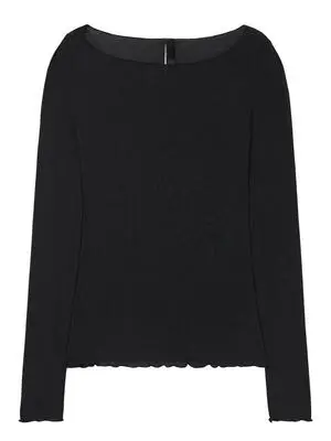 SKIMS Long Sleeve Boatneck Top - Black