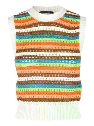 DEPARTMENT 5 Striped Knit Sleeveless Sweater - White