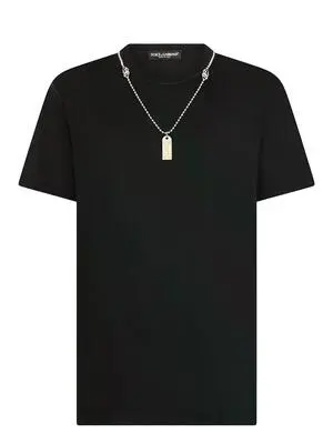 Dolce & Gabbana Logo Dog-tag T-shirt - Black